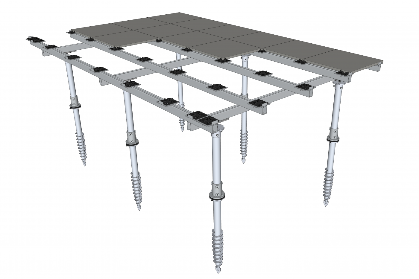 Creation on Weasyfix foundation screws – Slab terrace