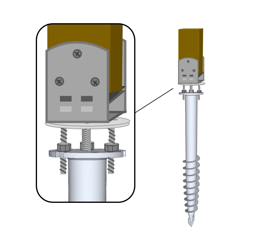 Installing low-resistance wooden posts with a square cross-section