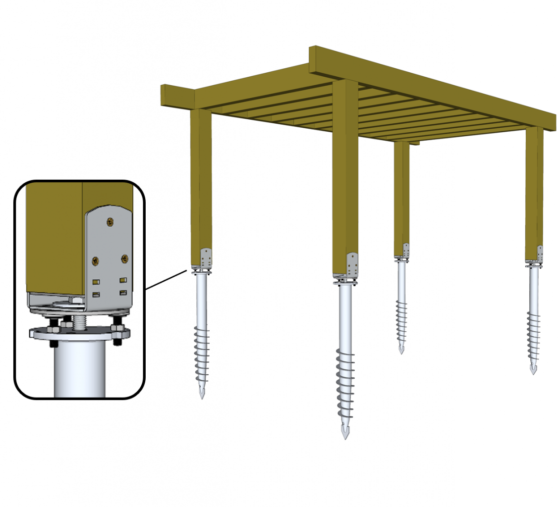 Réalisation sur vis de fondation Weasyfix - Réalisation temporaire