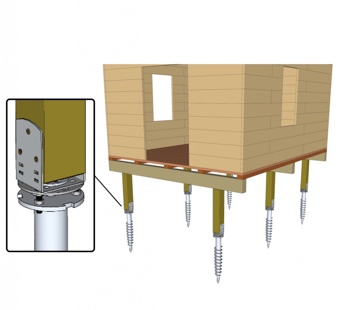Application on Weasyfix foundation screws – Lightweight construction
