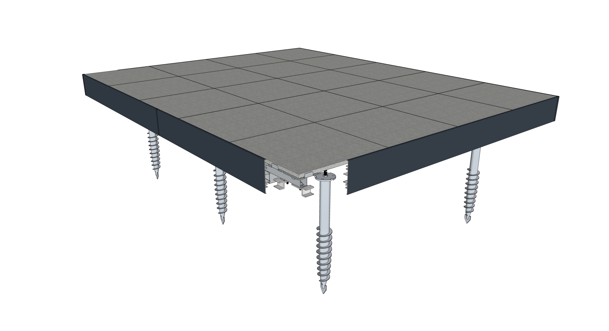 Mise en œuvre de dalles minérales sur structure en métal